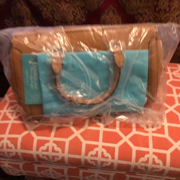 Initials Inc | Bags | Initials Inc Signature Gold Satchelhoney | Poshmark